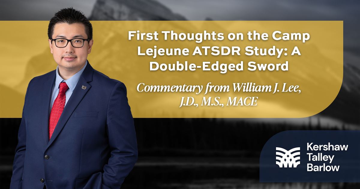 First Thoughts on the Camp Lejeune ATSDR Study: A Double-Edged Sword